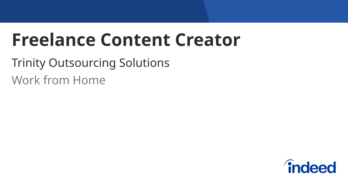 Freelance Content Creator - Work from Home - Indeed.com