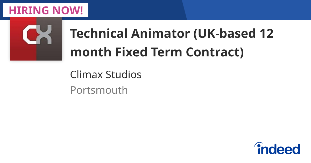 Technical Animator (UK-based 12 month Fixed Term Contract) - Portsmouth ...