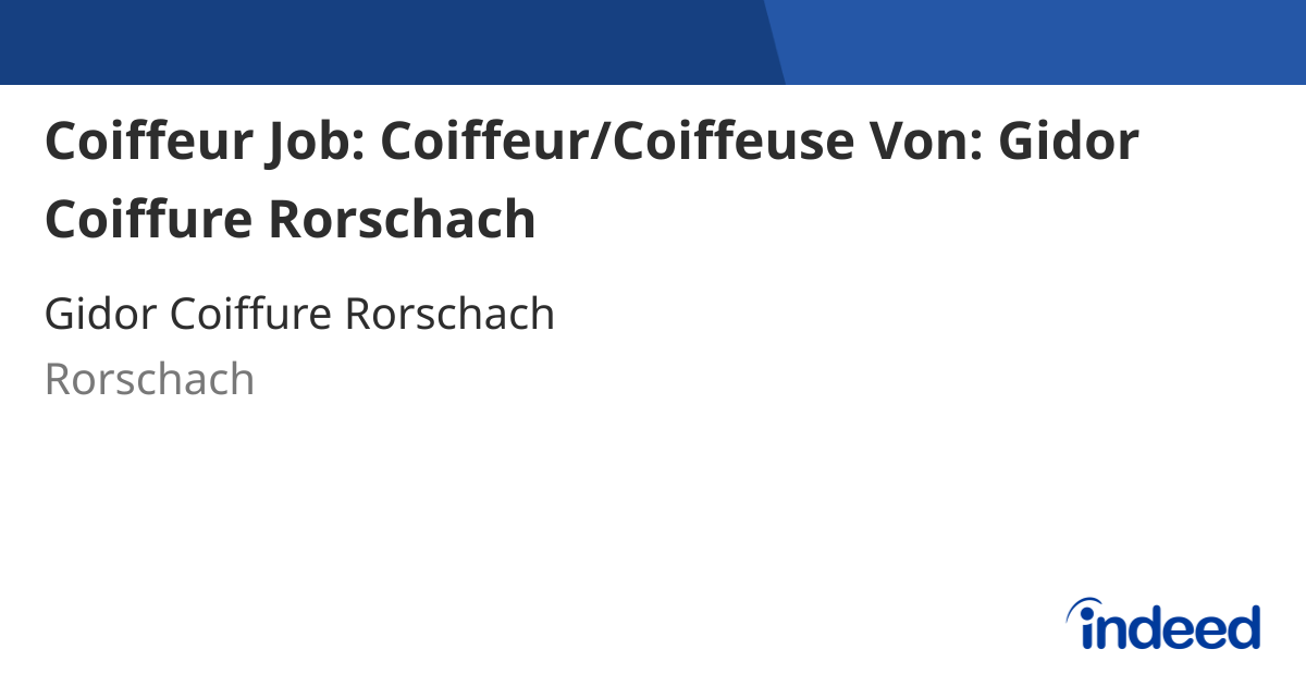 Coiffeur Job: Coiffeur/Coiffeuse Von: Gidor Coiffure Rorschach ...