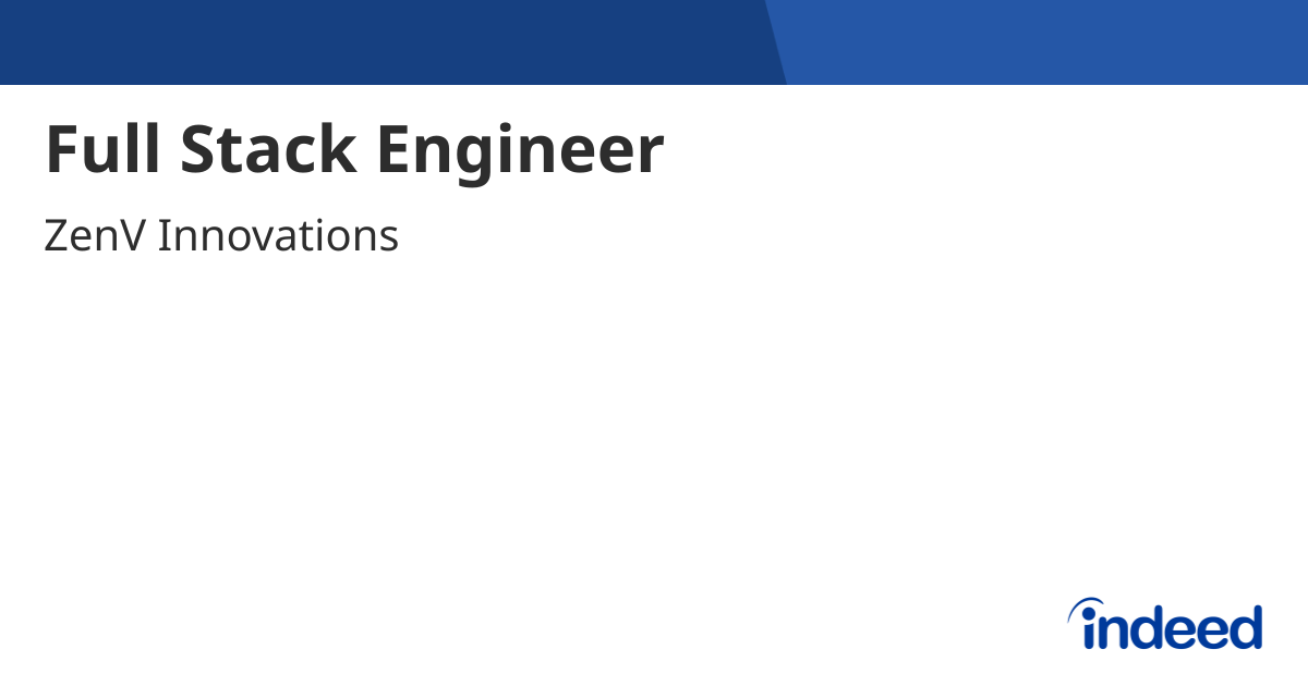 Full Stack Engineer - Hyderabad, Telangana - Indeed.com