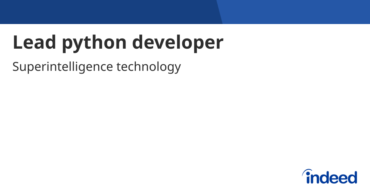Lead python developer - HITEC City, Hyderabad, Telangana - Indeed.com
