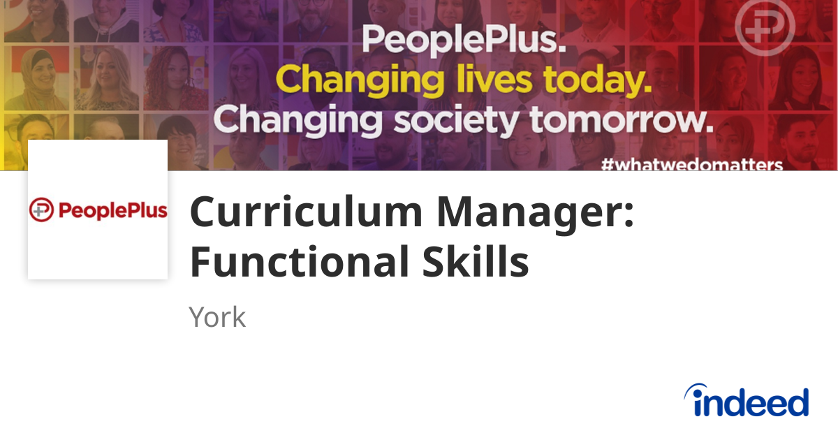 Curriculum Manager: Functional Skills - York YO41 - Indeed.com