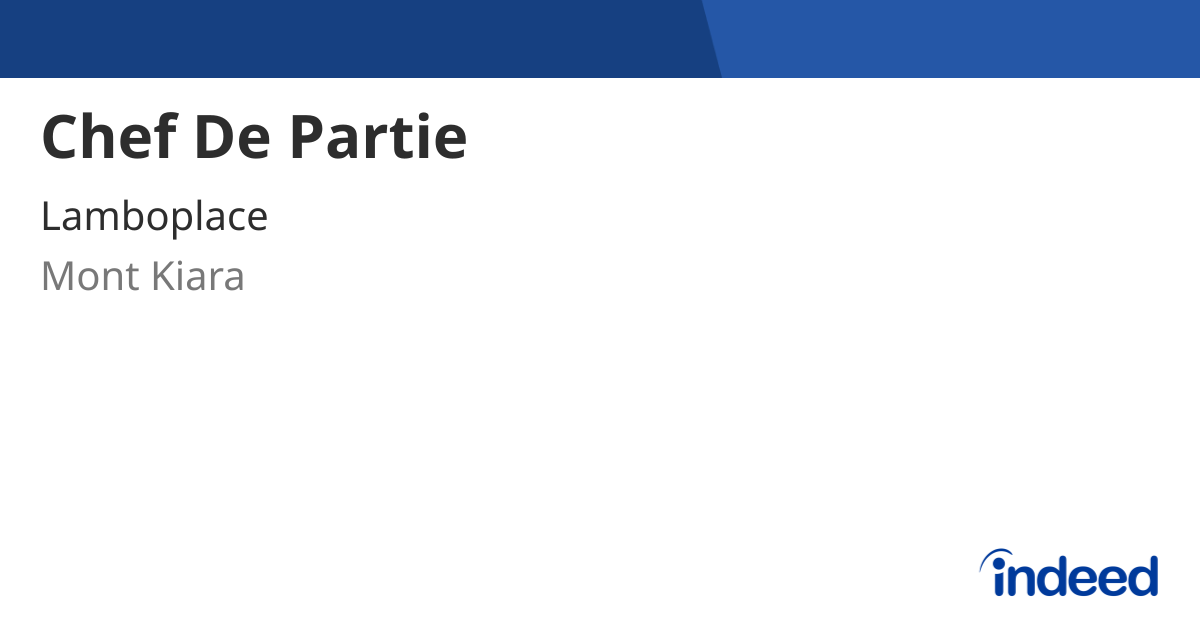 Chef De Partie - Mont Kiara - Indeed.com