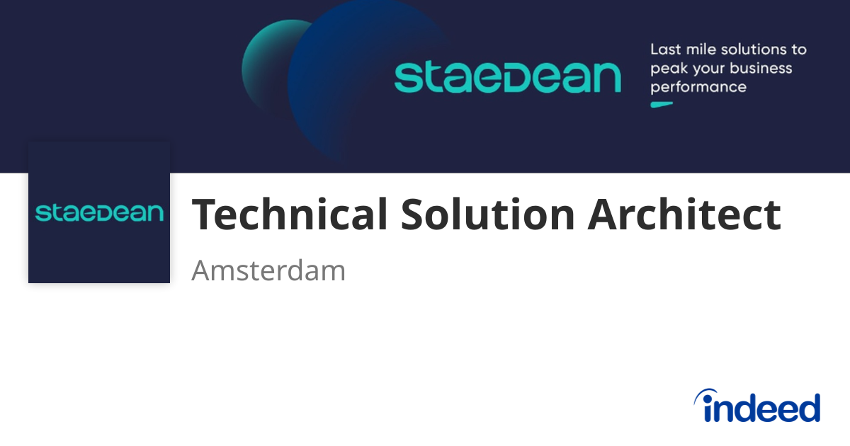 Technical Solution Architect - 1066 Amsterdam - Indeed.com