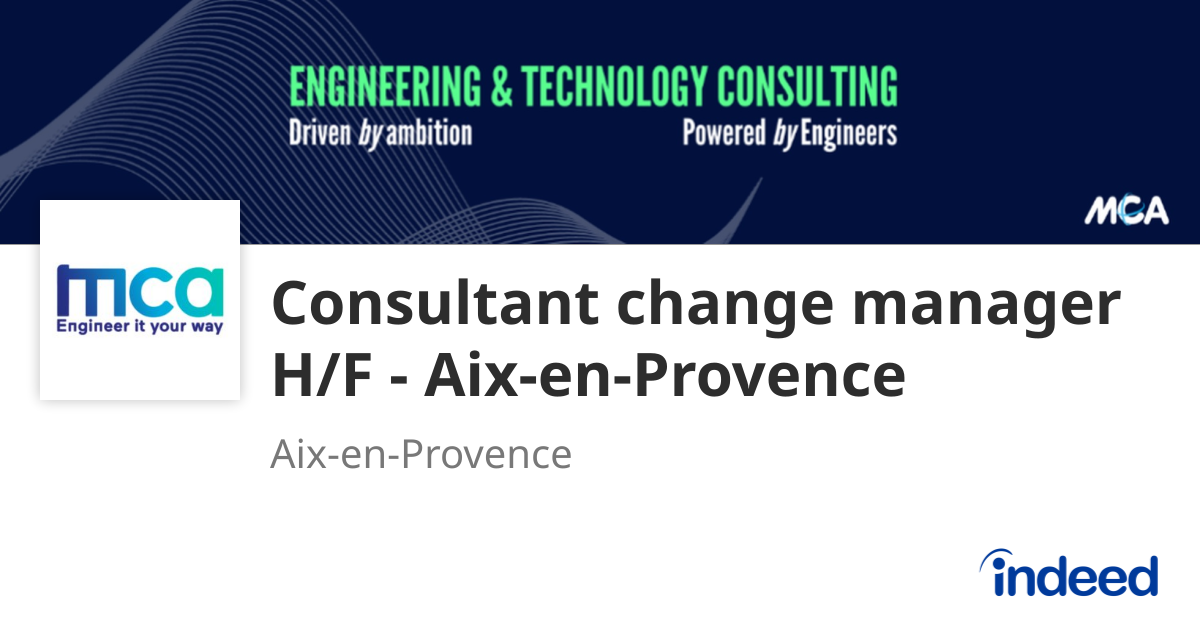 Consultant change manager H/F - Aix-en-Provence - Aix-en-Provence (13) - Indeed.com