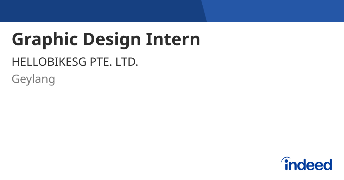 Graphic Design Intern - Singapore 408727 - Indeed.com