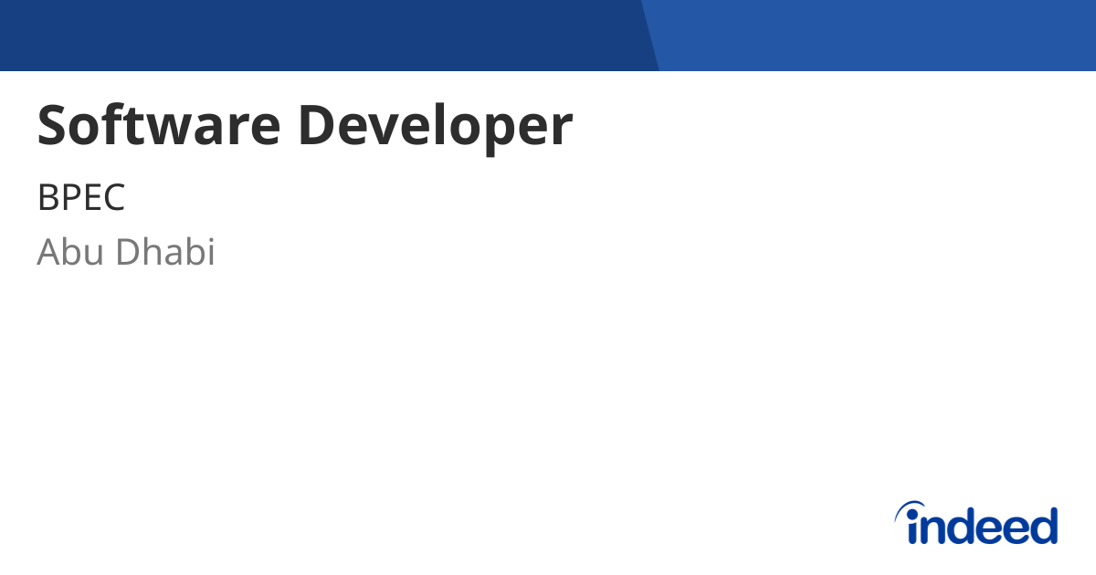 Software Developer - Abu Dhabi - Indeed.com