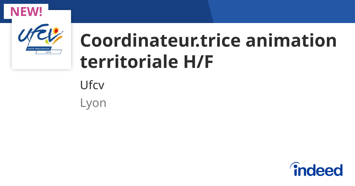 Coordinateur.trice animation territoriale H/F - Lyon (69) - Indeed.com
