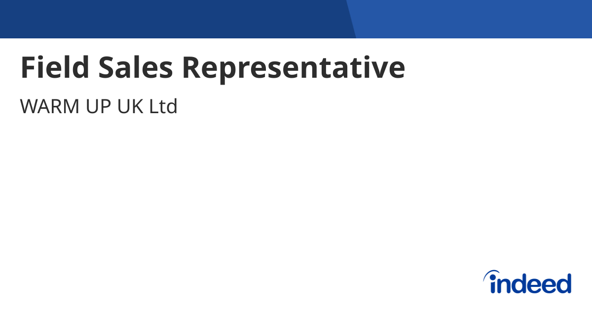 Field Sales Representative - Yorkshire - Indeed.com