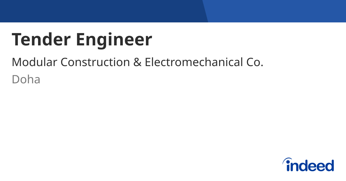 Tender Engineer - Doha - Indeed.com