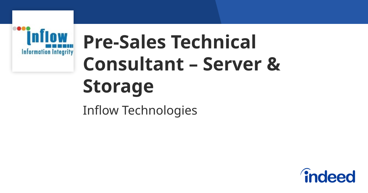 Pre-Sales Technical Consultant – Server & Storage - Bengaluru, Karnataka - Indeed.com