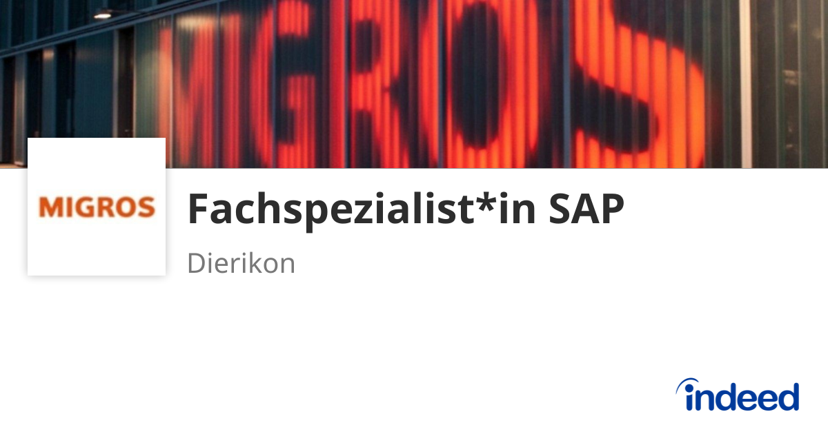 Fachspezialist* in SAP - 6036 Dierikon, LU - Indeed.com