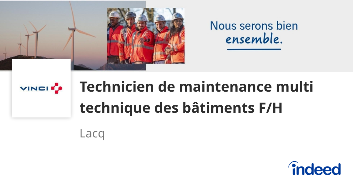 Technicien de maintenance multi technique des bâtiments F/H - Lacq (64 ...