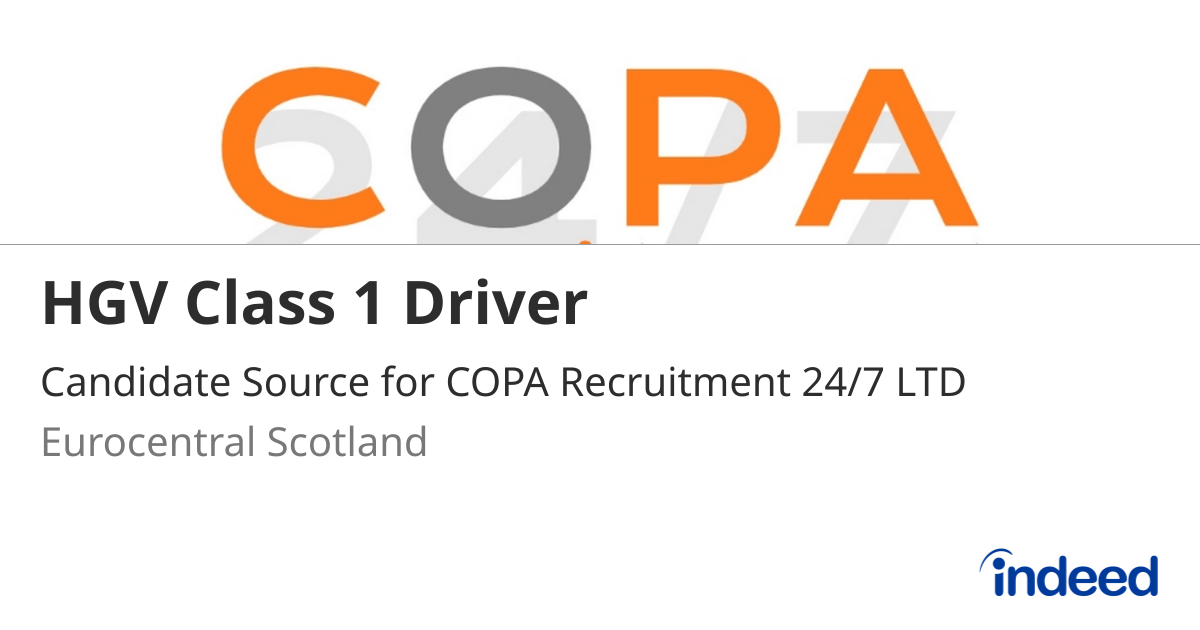 HGV Class 1 Driver - Eurocentral Scotland - Indeed.com