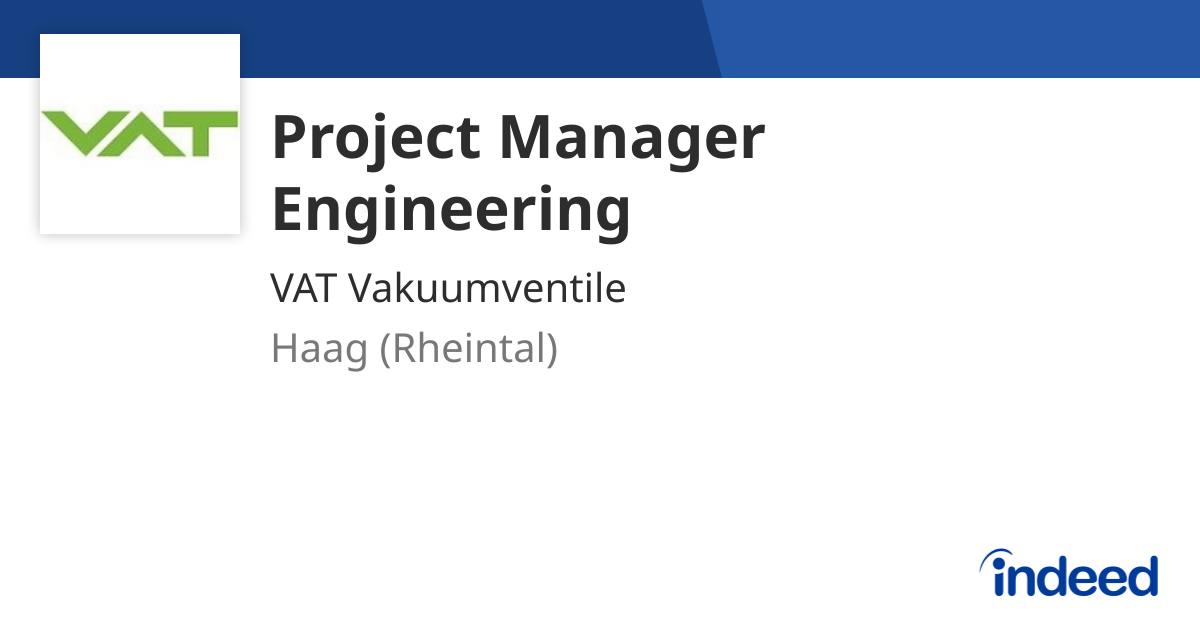 Project Manager Engineering - Haag (Rheintal), SG - Indeed.com