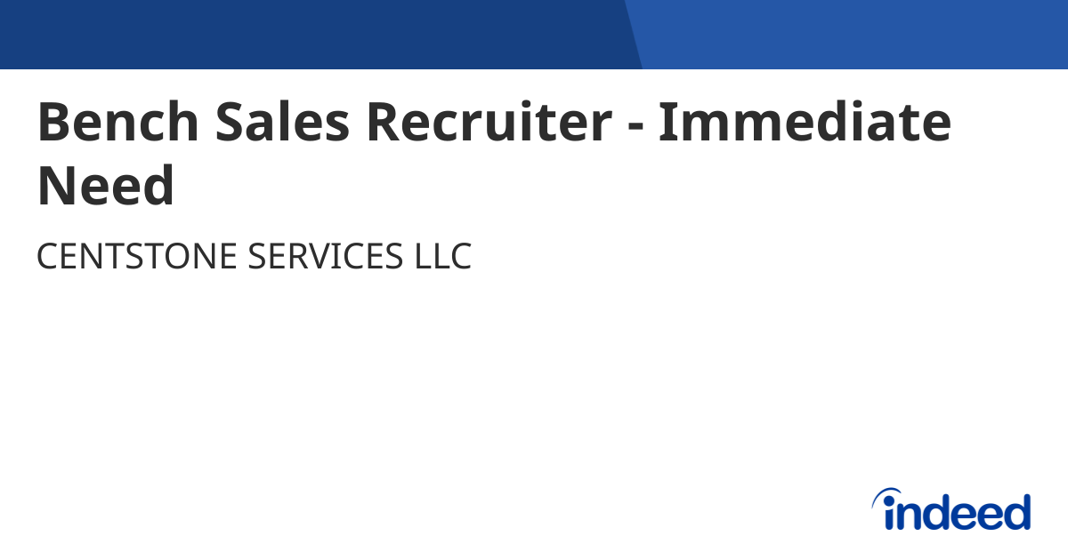 Bench Sales Recruiter - Immediate Need - Hyderabad, Telangana - Indeed.com
