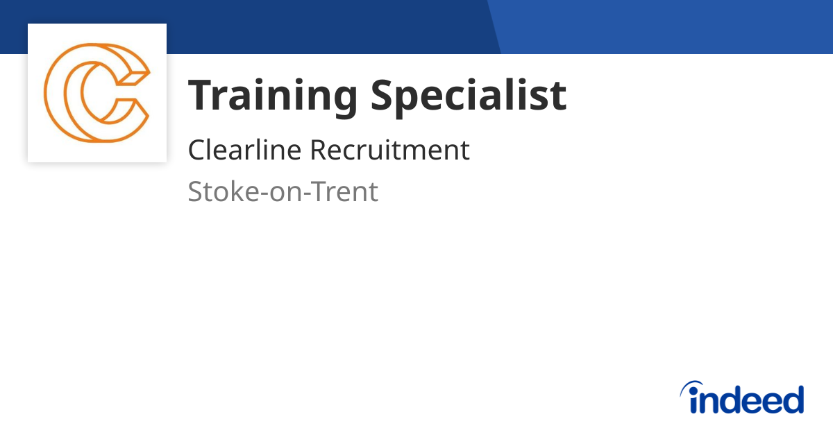 Training Specialist - Stoke-on-Trent - Indeed.com