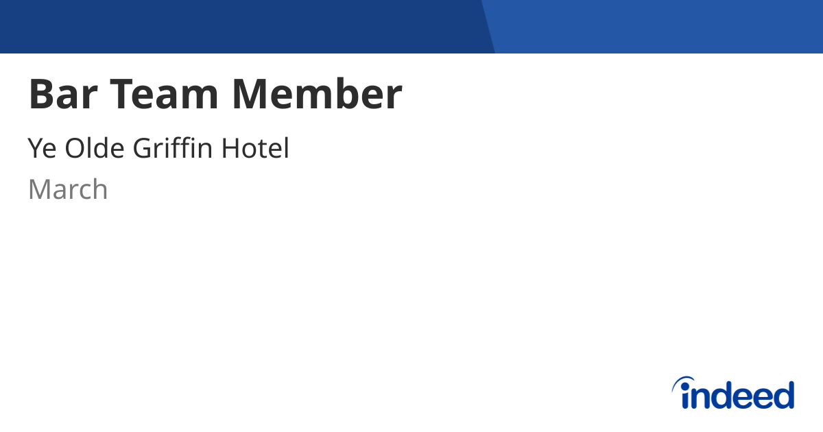 Bar Team Member - March PE15 9JS - Indeed.com