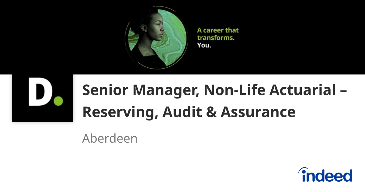 Senior Manager, Non-Life Actuarial – Reserving, Audit & Assurance ...