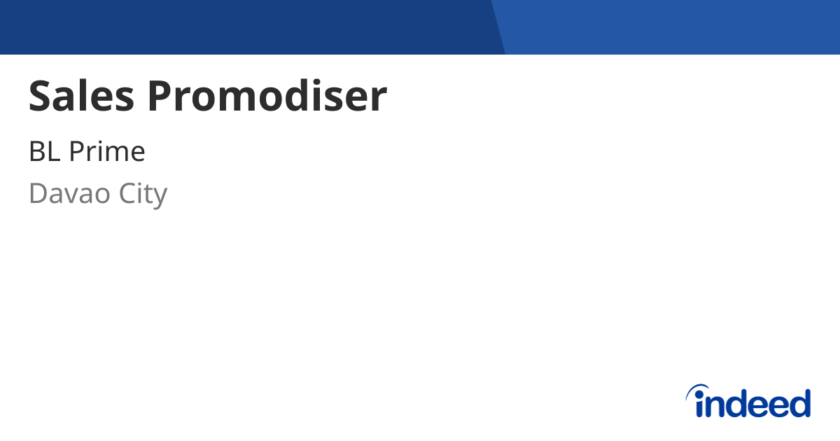 Sales Promodiser - Davao City - Indeed.com