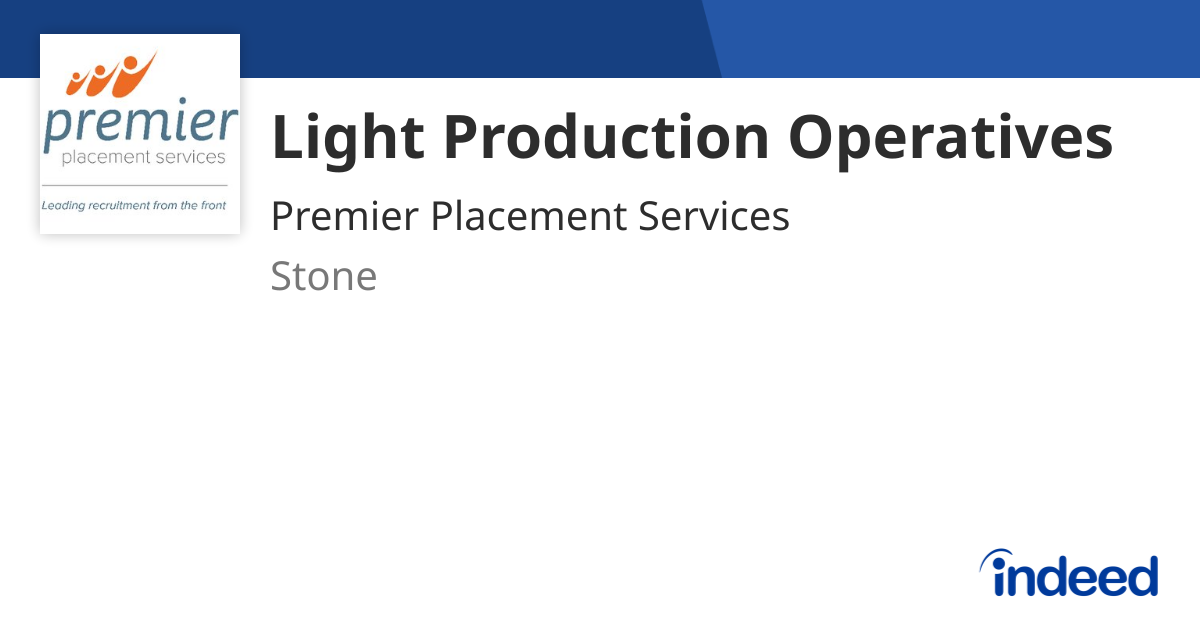 Light Production Operatives - Stone - Indeed.com