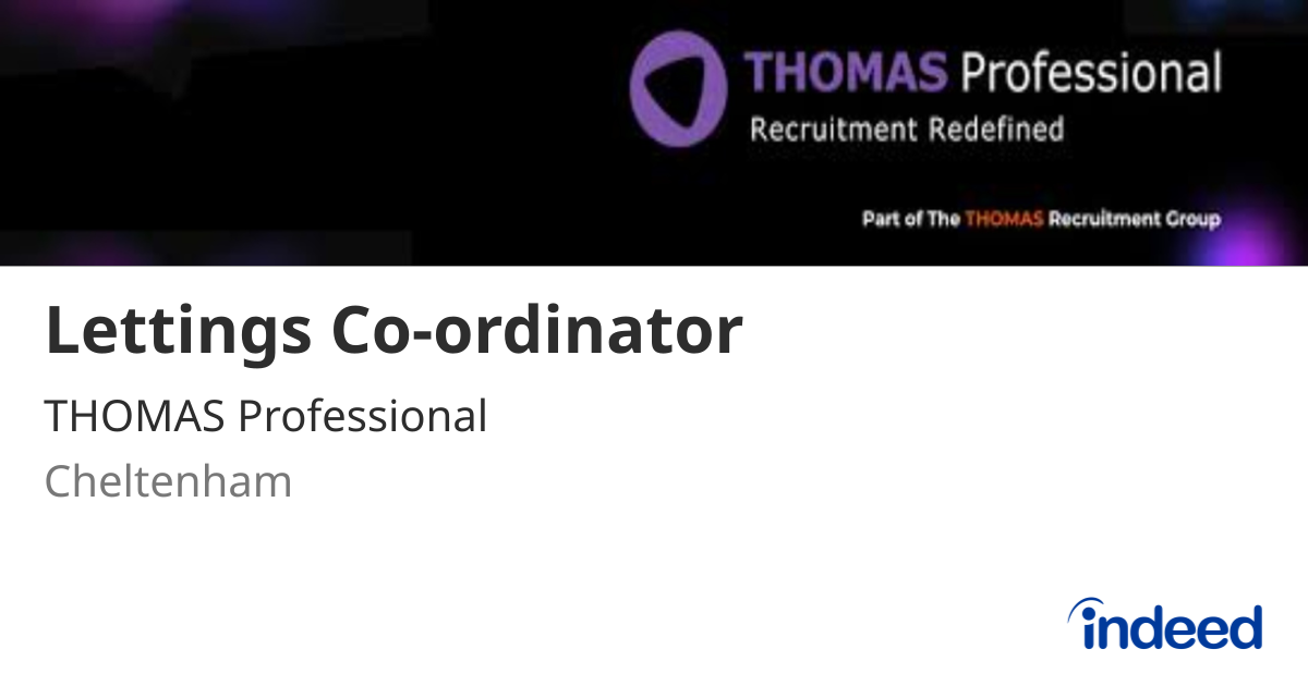 Lettings Co-ordinator - Cheltenham GL50 1HT - Indeed.com