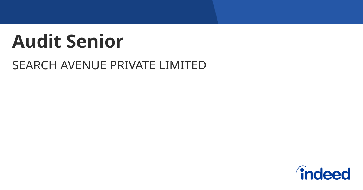 Audit Senior - Singapore - Indeed.com