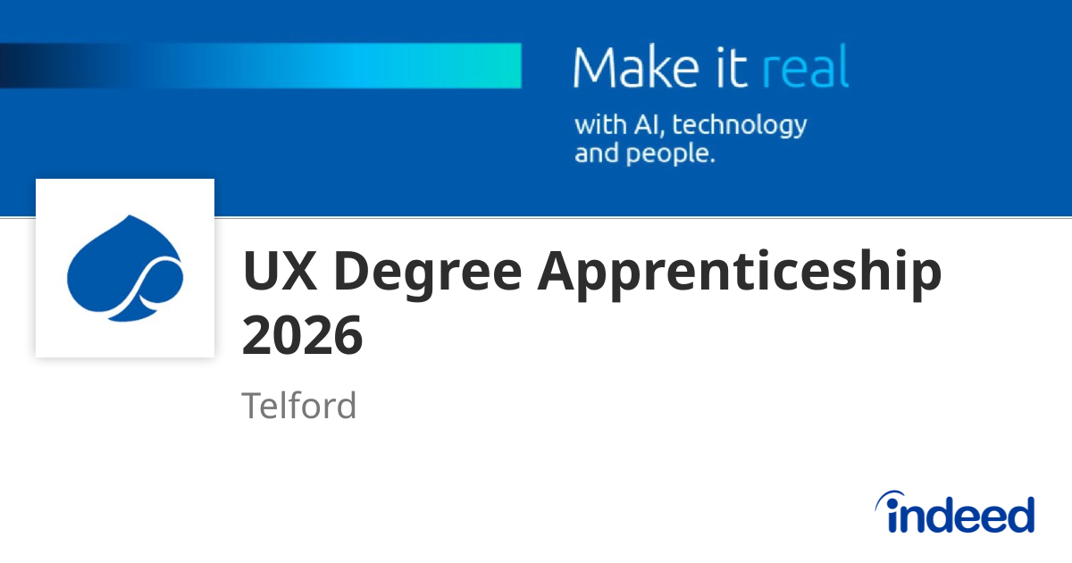 UX Degree Apprenticeship 2026 - Telford - Indeed.com