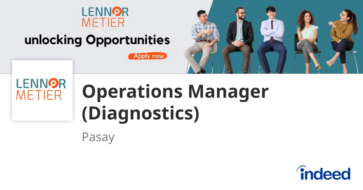 Operations Manager (Diagnostics) - Pasay - Indeed.com