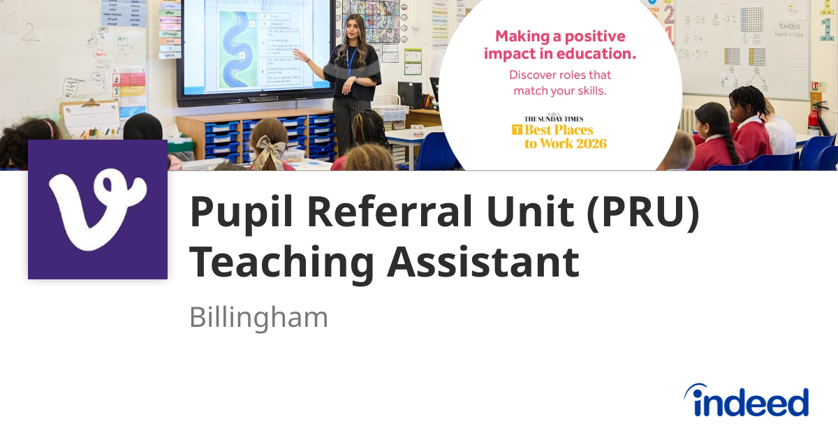 Pupil Referral Unit (PRU) Teaching Assistant - Billingham TS23 1AF ...