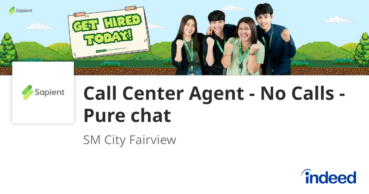 Call Center Agent - No Calls - Pure chat - SM City Fairview - Indeed.com