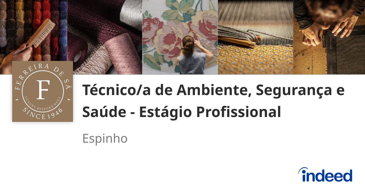 Técnico/a de Ambiente, Segurança e Saúde - Estágio Profissional ...