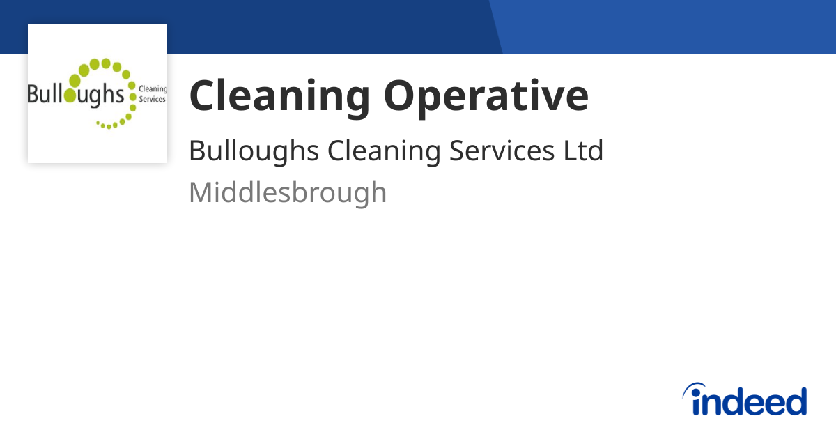 Cleaning Operative - Middlesbrough TS5 7JY - Indeed.com