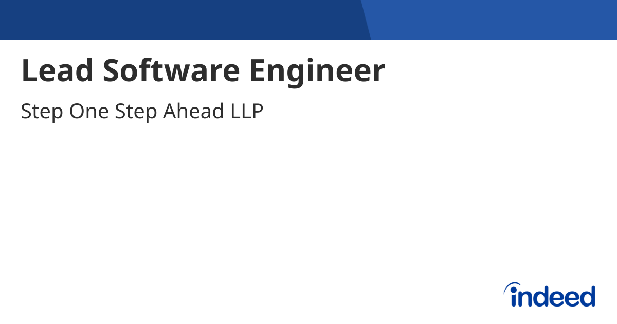 Lead Software Engineer - Hyderabad, Telangana - Indeed.com