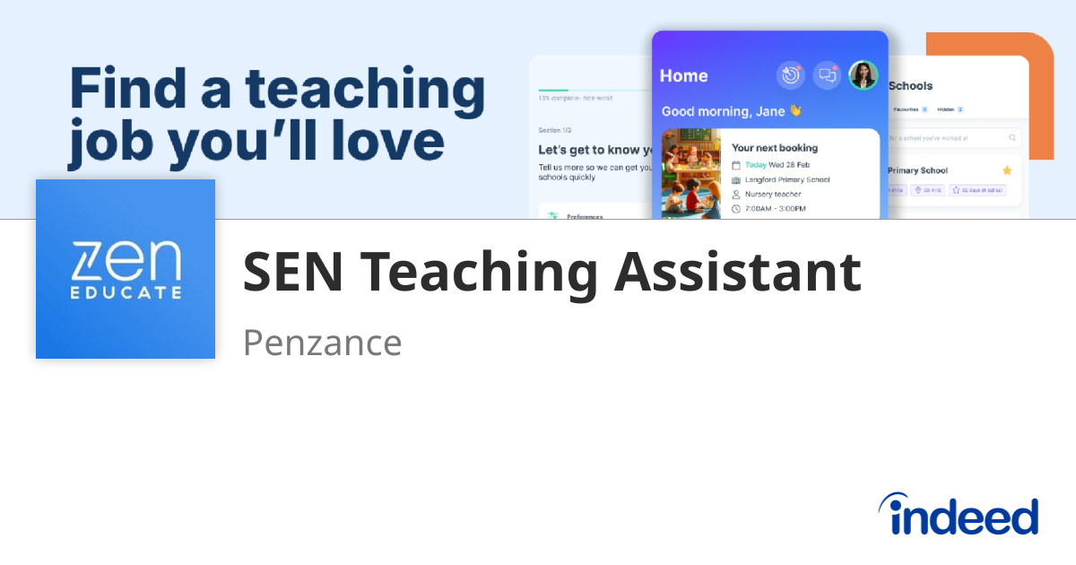 SEN Teaching Assistant - Penzance - Indeed.com