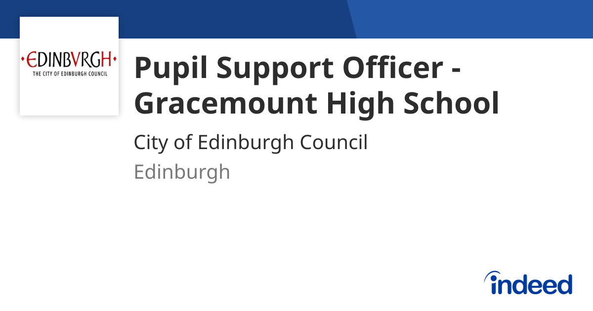 Pupil Support Officer - Gracemount High School - Edinburgh - Indeed.com
