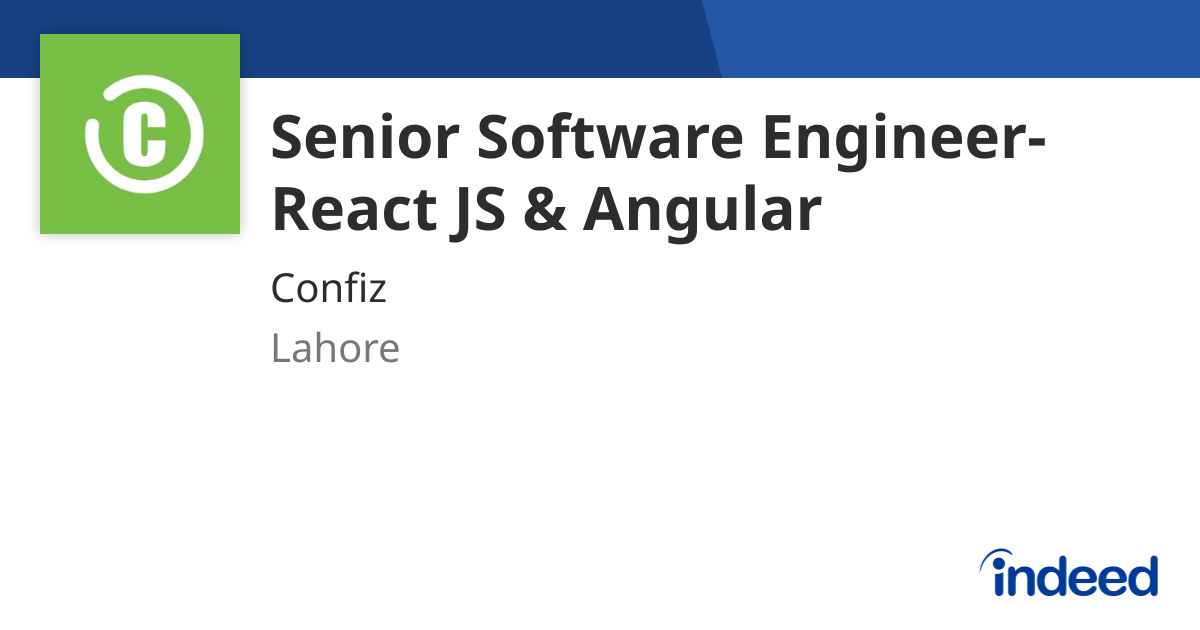 Senior Software Engineer- React JS & Angular - Lahore - Indeed.com
