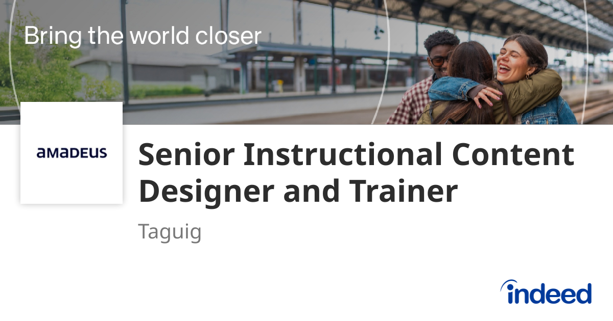Senior Instructional Content Designer and Trainer - Taguig - Indeed.com