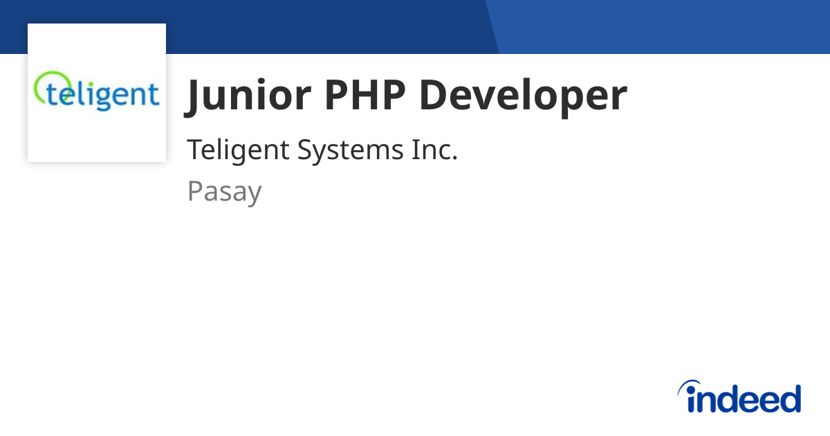 Junior PHP Developer - Pasay - Indeed.com