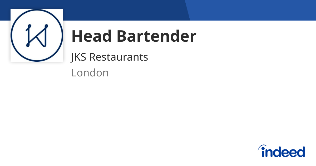 Head Bartender - London W1B - Indeed.com