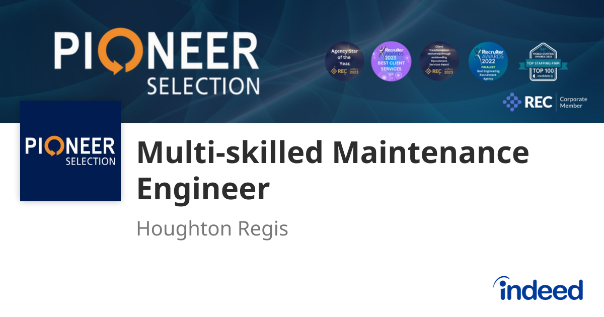 Multi-skilled Maintenance Engineer - Houghton Regis LU5 5ES - Indeed.com