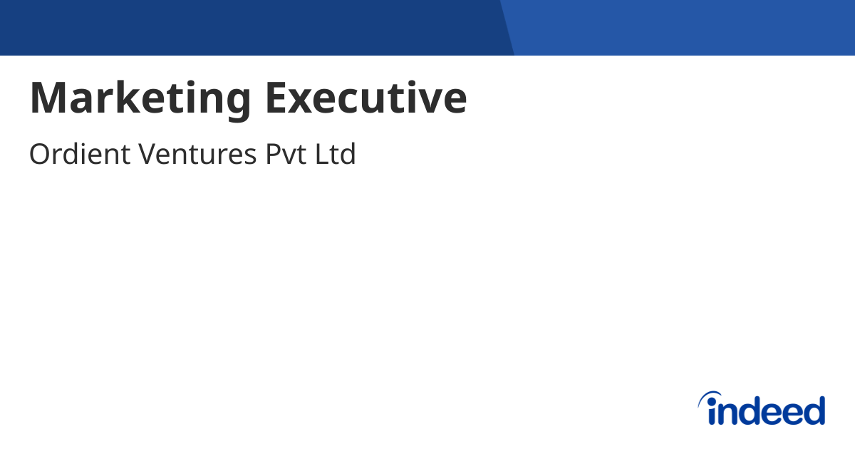 Marketing Executive - Bengaluru, Karnataka - Indeed.com
