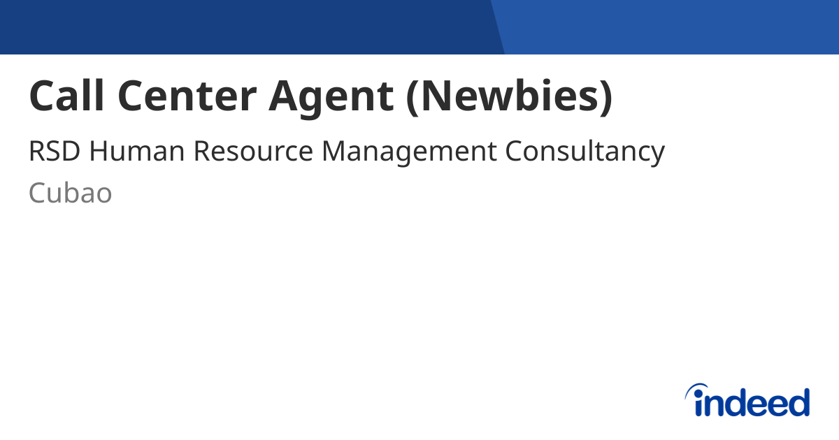 Call Center Agent (Newbies) - Cubao - Indeed.com