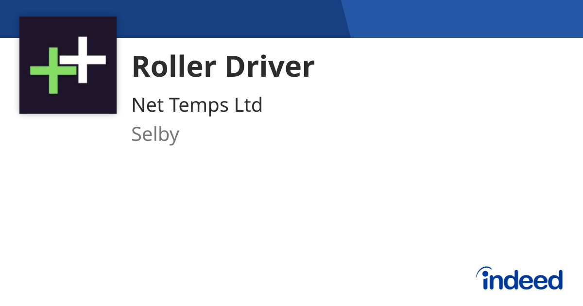 Roller Driver - Selby YO8 - Indeed.com