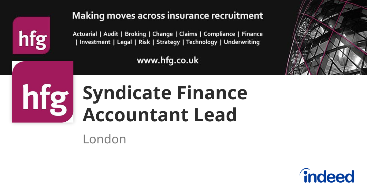 Syndicate Finance Accountant Lead - London - Indeed.com