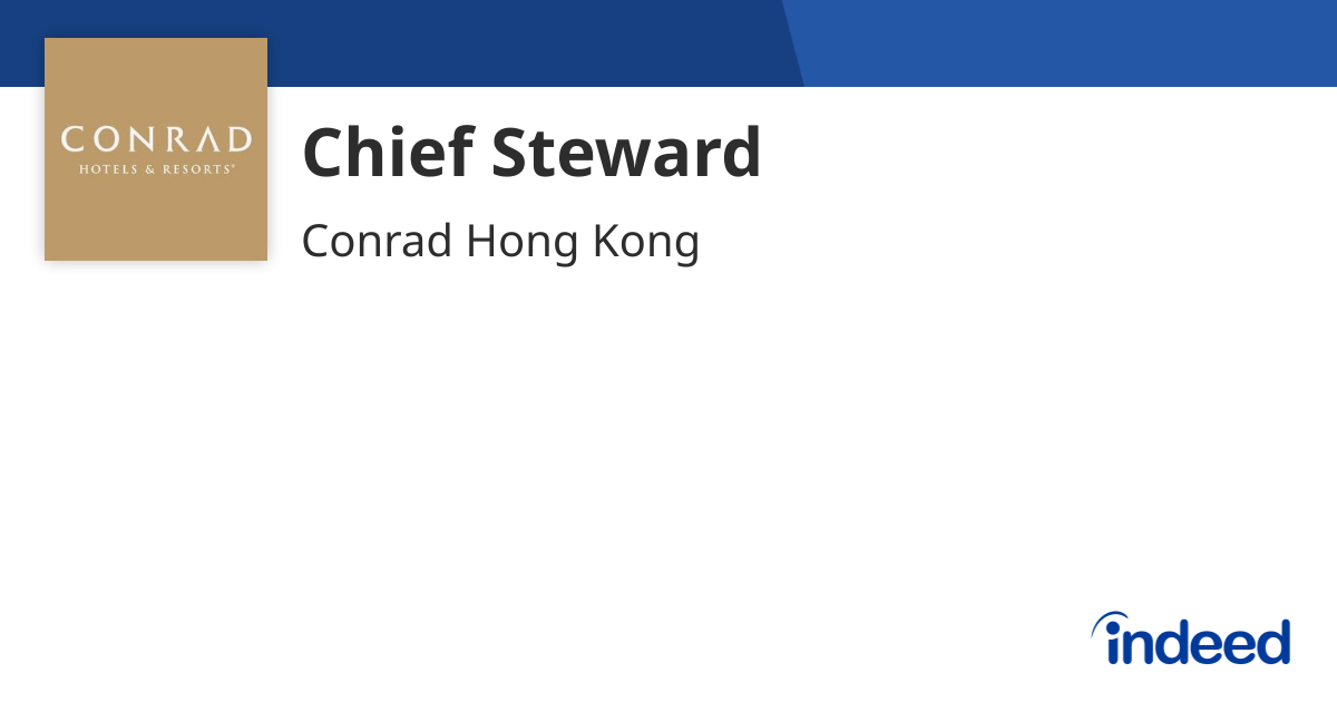 Chief Steward - Hong Kong - Indeed.com