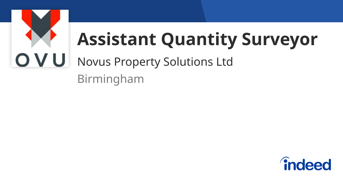 Assistant Quantity Surveyor - Birmingham - Indeed.com