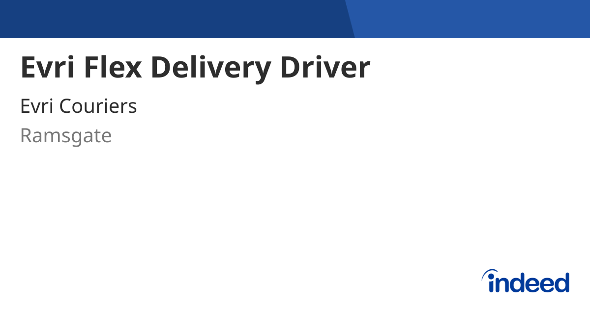 Evri Flex Delivery Driver - Ramsgate CT10 - Indeed.com