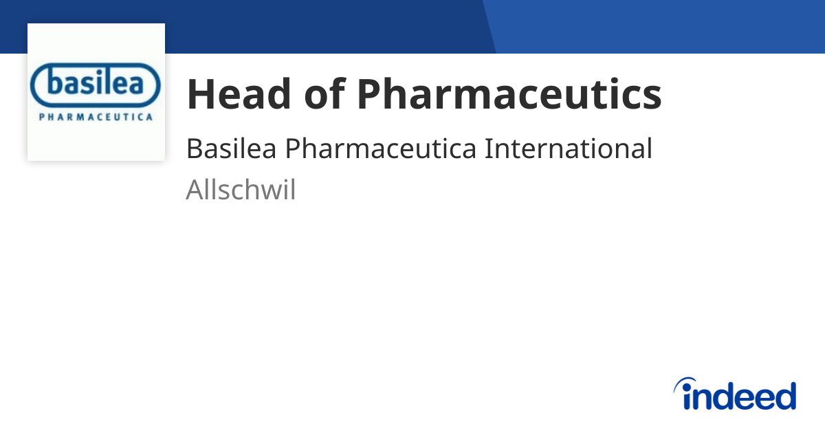 Head of Pharmaceutics - Allschwil, BL - Indeed.com
