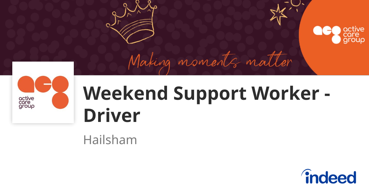 Weekend Support Worker - Driver - Hailsham BN27 1UL - Indeed.com